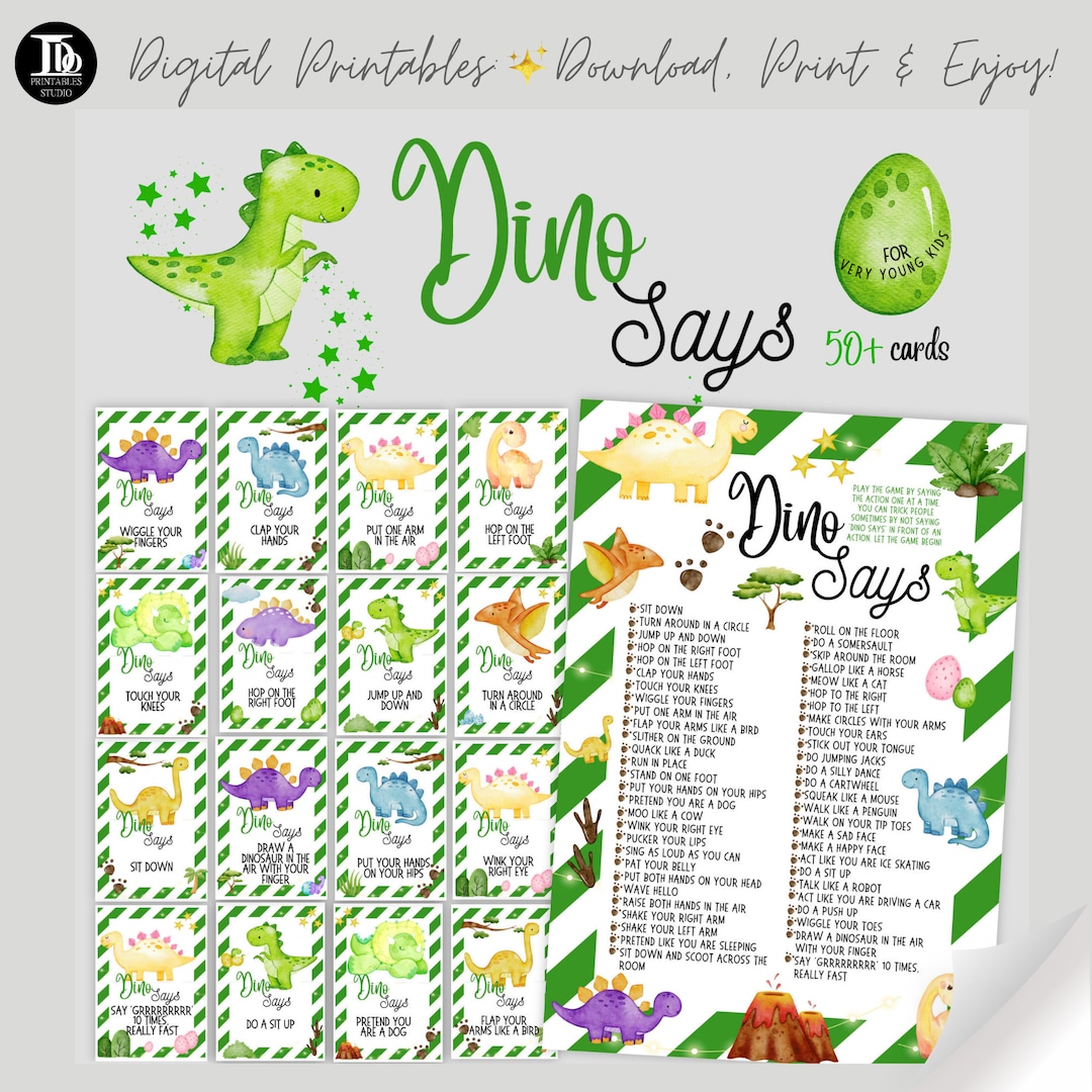 Dinosaur Game for Kids | Dino Says Game | Stay at Home Activity ...