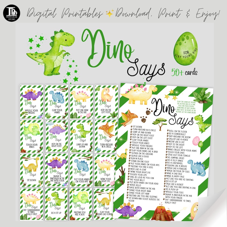 Dinosaur Game for Kids | Dino Says Game | Stay at Home Activity ...