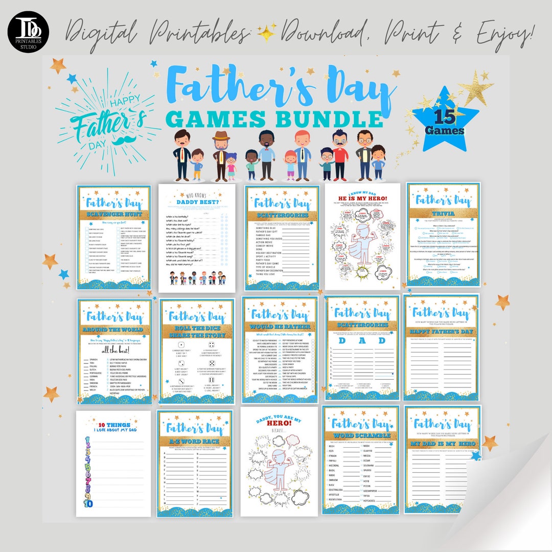 Father's Day Game Bundle | Father's Day Trivia | Who Knows Daddy Best ...