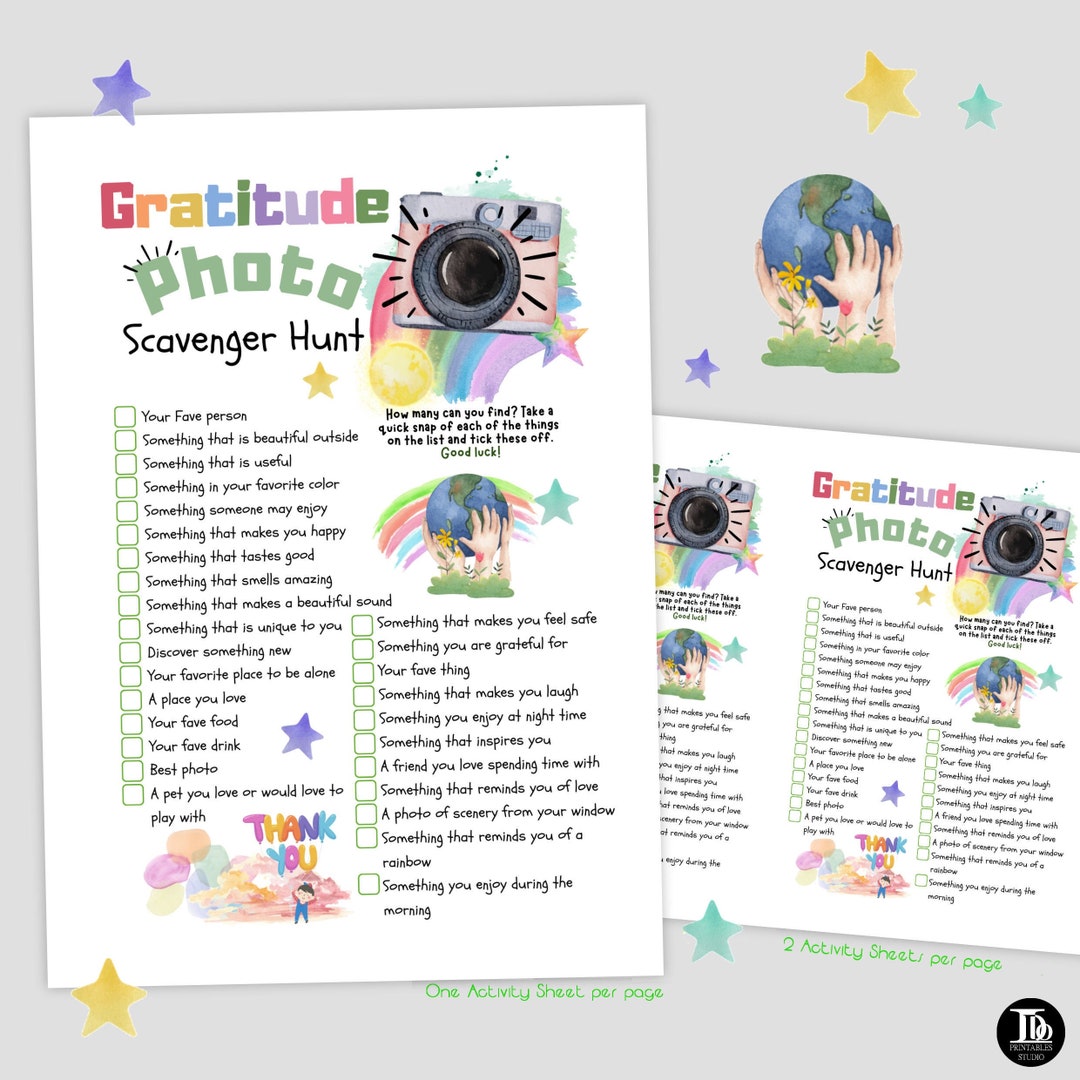Gratitude Photo Scavenger Hunt Treasure Hunt for Kids - Etsy