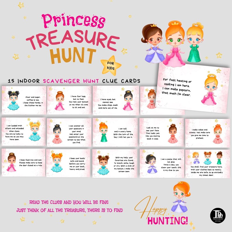 Princess Birthday Treasure Hunt Kid's Present Hunt - Etsy