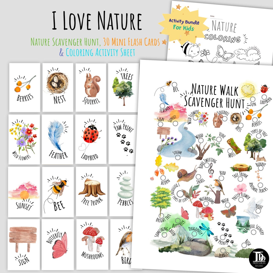 Nature Walk Scavenger Hunt Activity Bundle for Kids Nature - Etsy