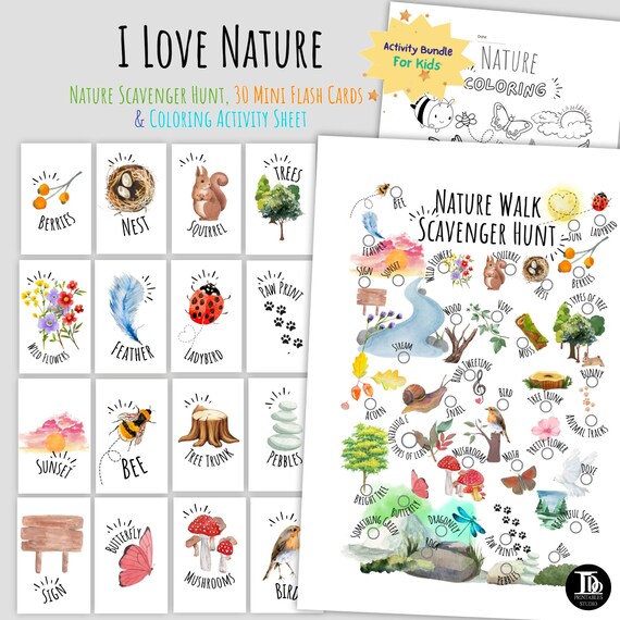 Nature Walk Scavenger Hunt Activity Bundle for Kids Nature - Etsy
