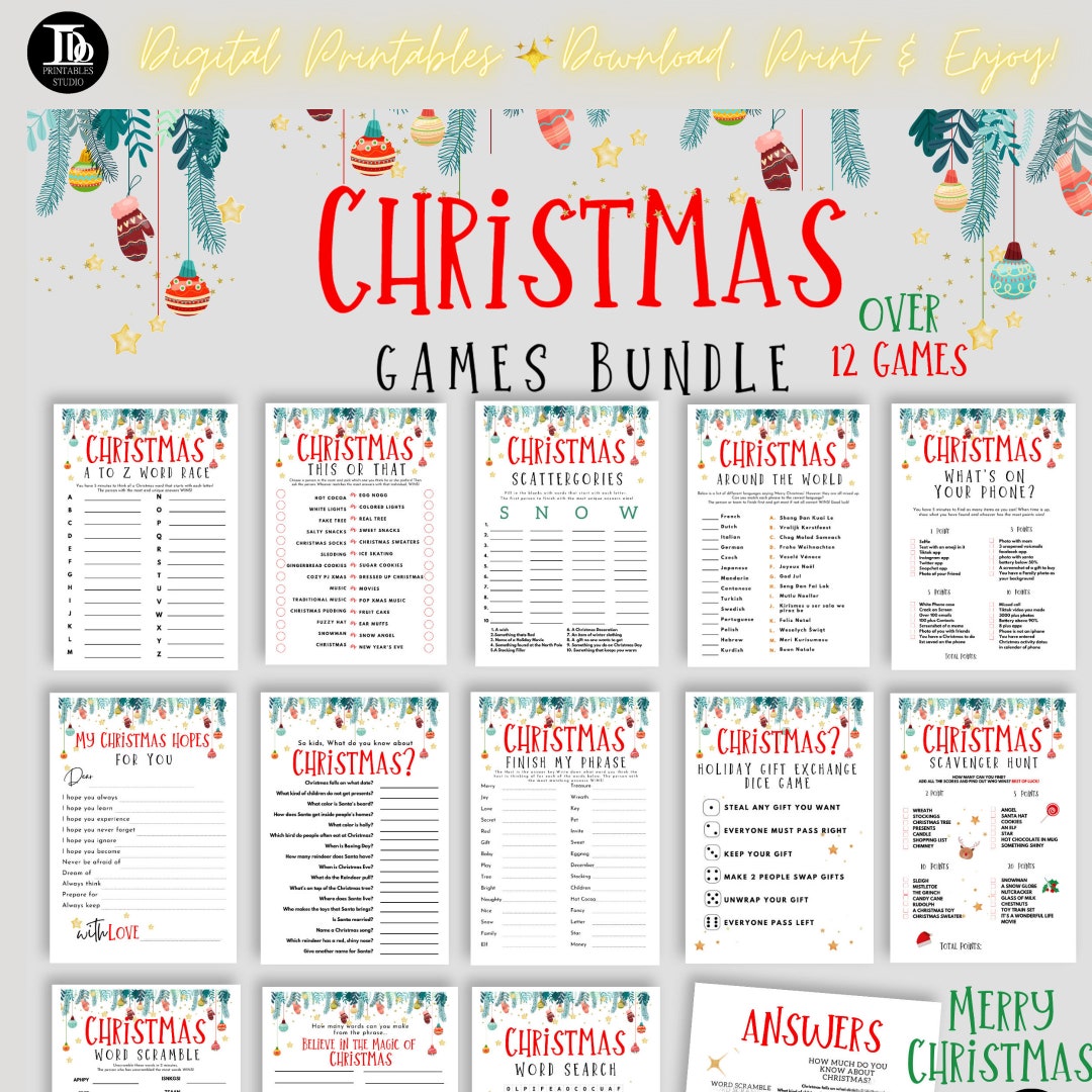 Christmas Game Bundle Family Christmas Games Christmas Trivia Pub Quiz ...