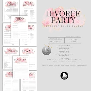Divorce Party Care Pack Break-up Games Bundle Printable - Etsy