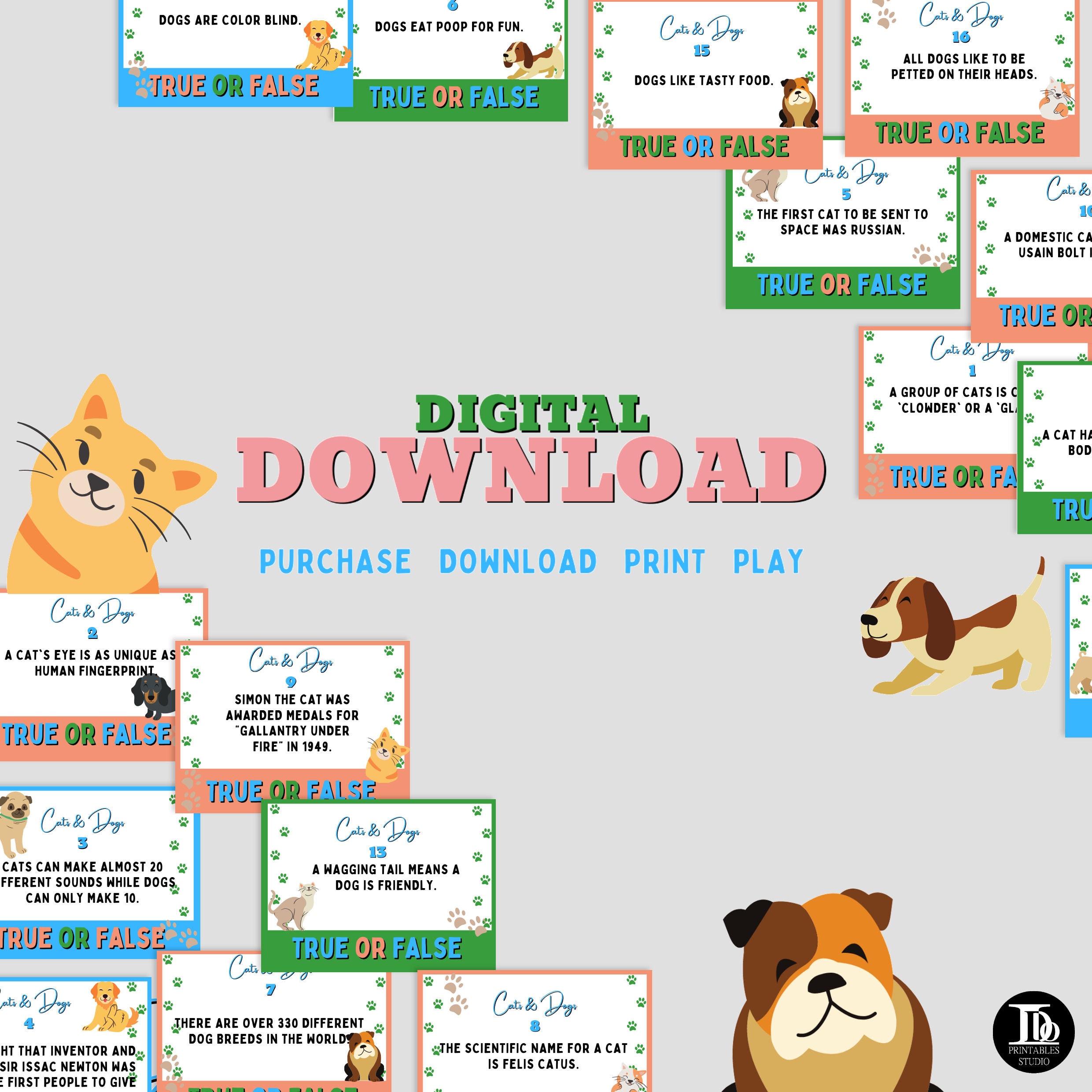 Pet Quiz / Cats and Dogs Quiz / True or False Quiz/ Family - Etsy UK