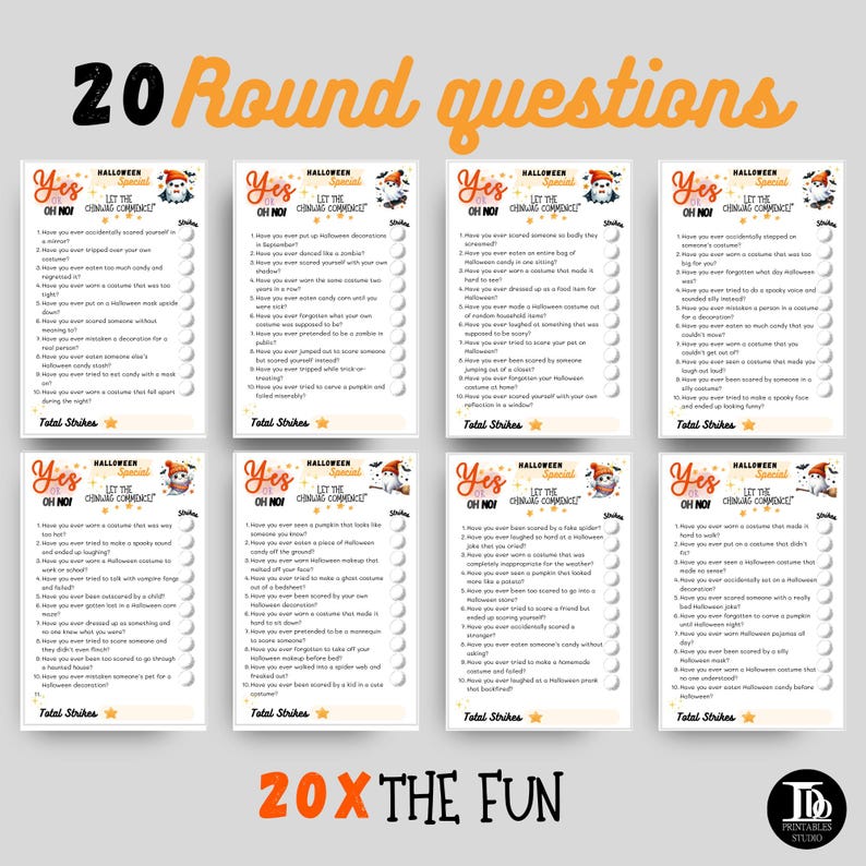 Printable Halloween Conversation Starters Game | Halloween Party Game ...