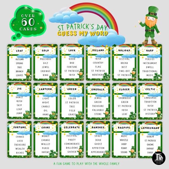 Patrick's Day Word Game / St. Patricks Day Party Game / St | Etsy