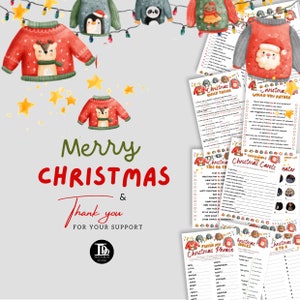 Ugly Sweater Christmas Party Games Bundle | Printable Office Holiday ...