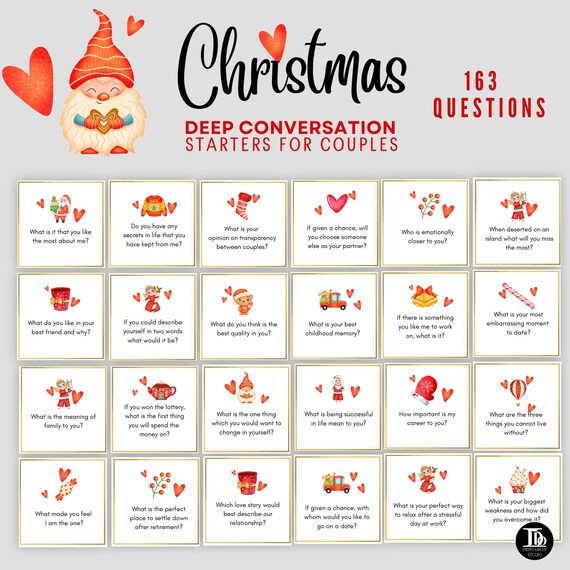 Christmas Deep Conversation Starters for Couples Stocking | Etsy