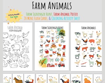 Farm Animal Colouring Pages for Kids 5 Printable Sheets - Etsy