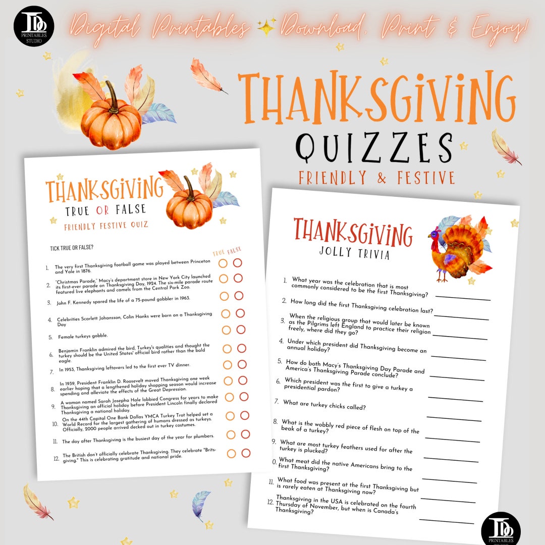 Thanksgiving Party Quizzes | Thanksgiving Family Dinner Trivia | Pub ...