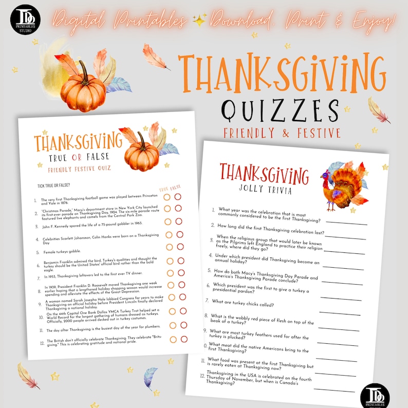Thanksgiving Party Quizzes | Thanksgiving Family Dinner Trivia | Pub ...