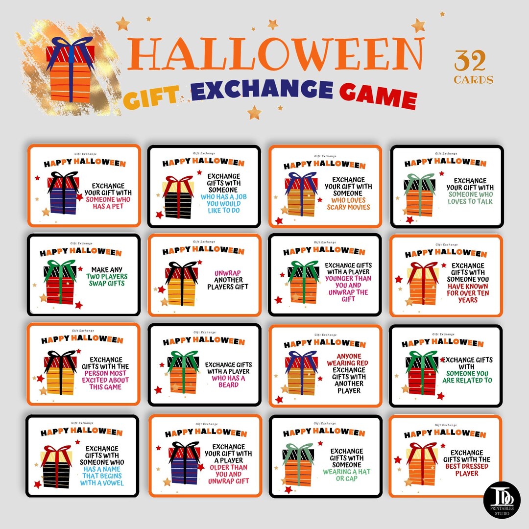 Halloween Gift Exchange Game Yankee Swap White Elephant - Etsy