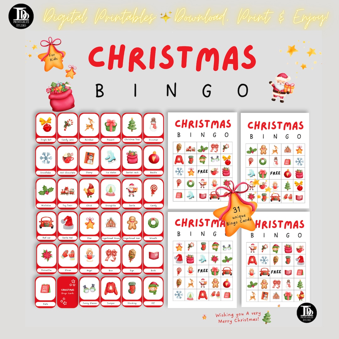 Christmas Bingo for Kids | Holiday Activities for Families | Class ...