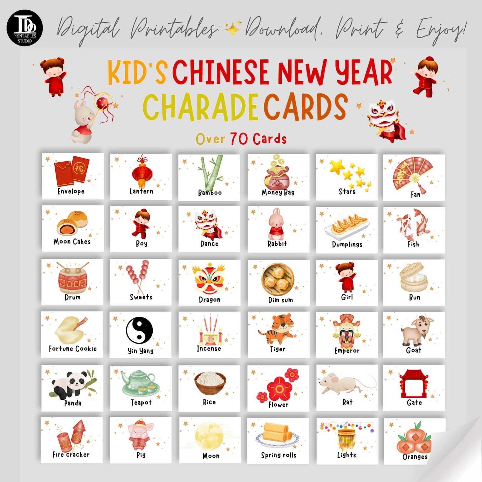 Chinese New Year Charades for Kids | Class Group Games | Act, Draw and ...