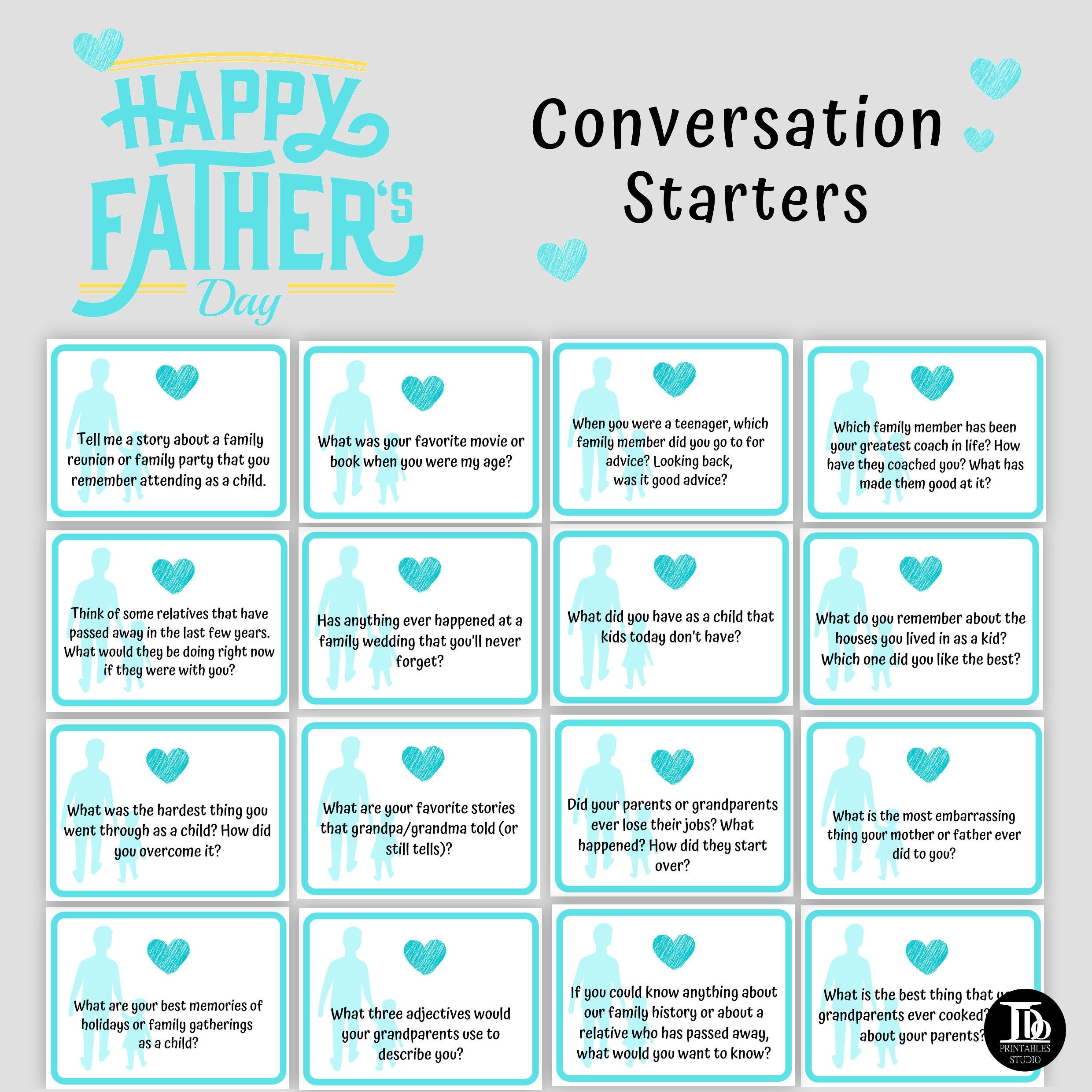 Father's Day Conversation Starters / Fathers Day Activity - Etsy UK