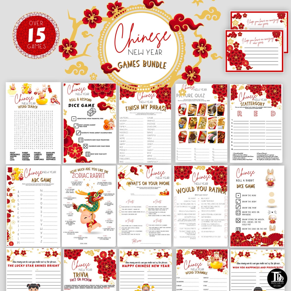 Chinese New Year Games Bundle Family Friendly Trivia - Etsy