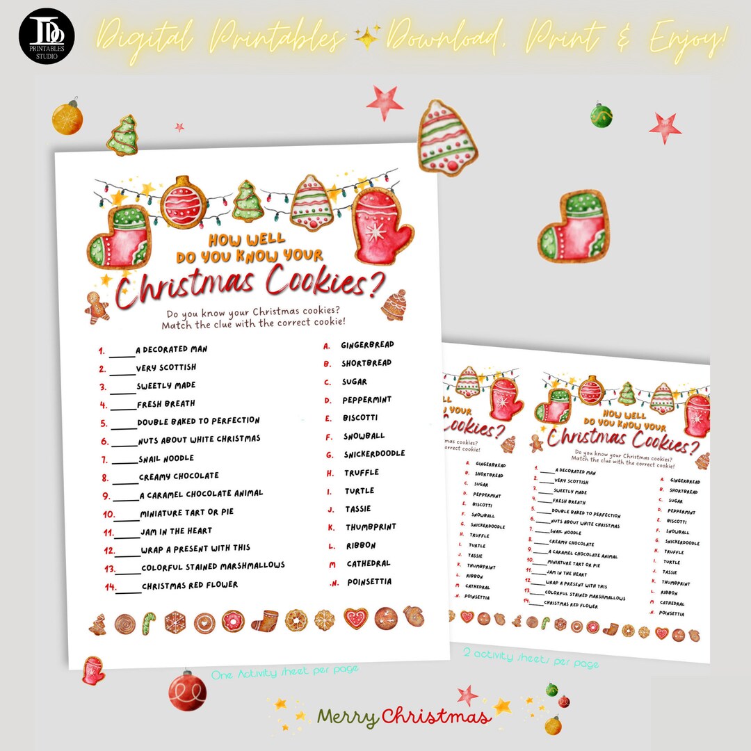 Christmas Cookie Quiz | Christmas Dinner Ice Breakers | Conversation ...