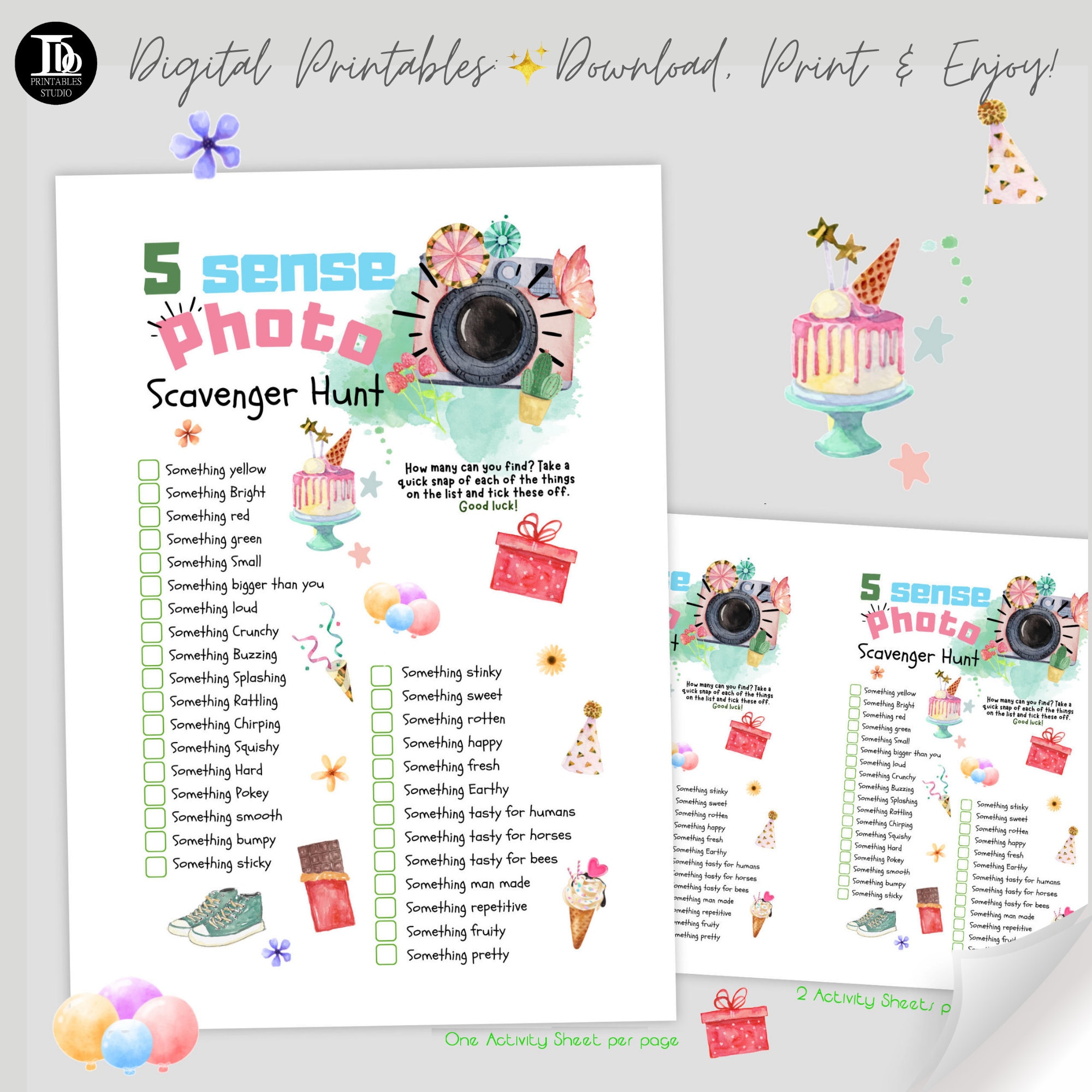 Five Sense Scavenger Hunt | Photo Challenge for Kids | Treasure Hunt ...