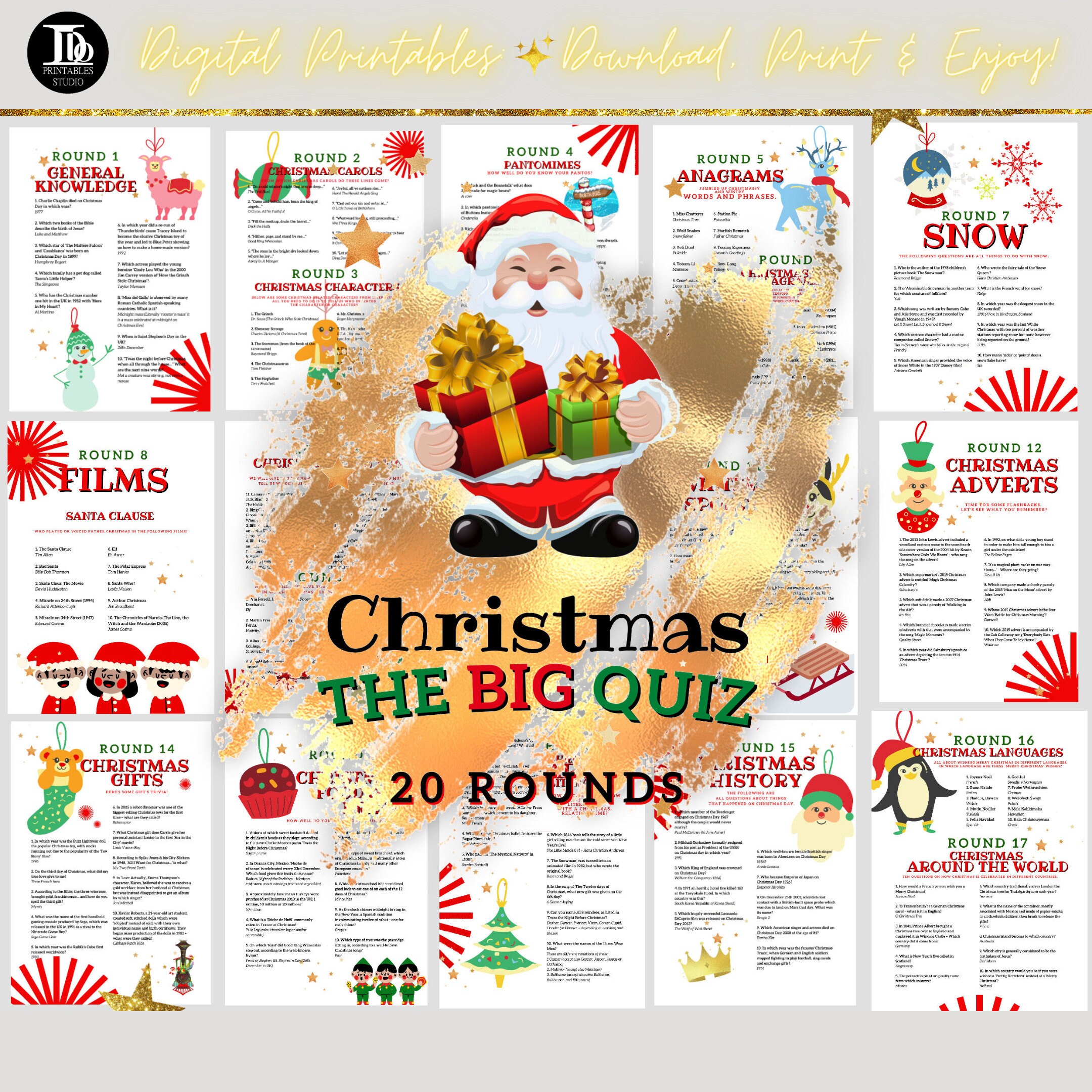 The Big Christmas Party Quiz Christmas Family Trivia Pub Quiz Games ...
