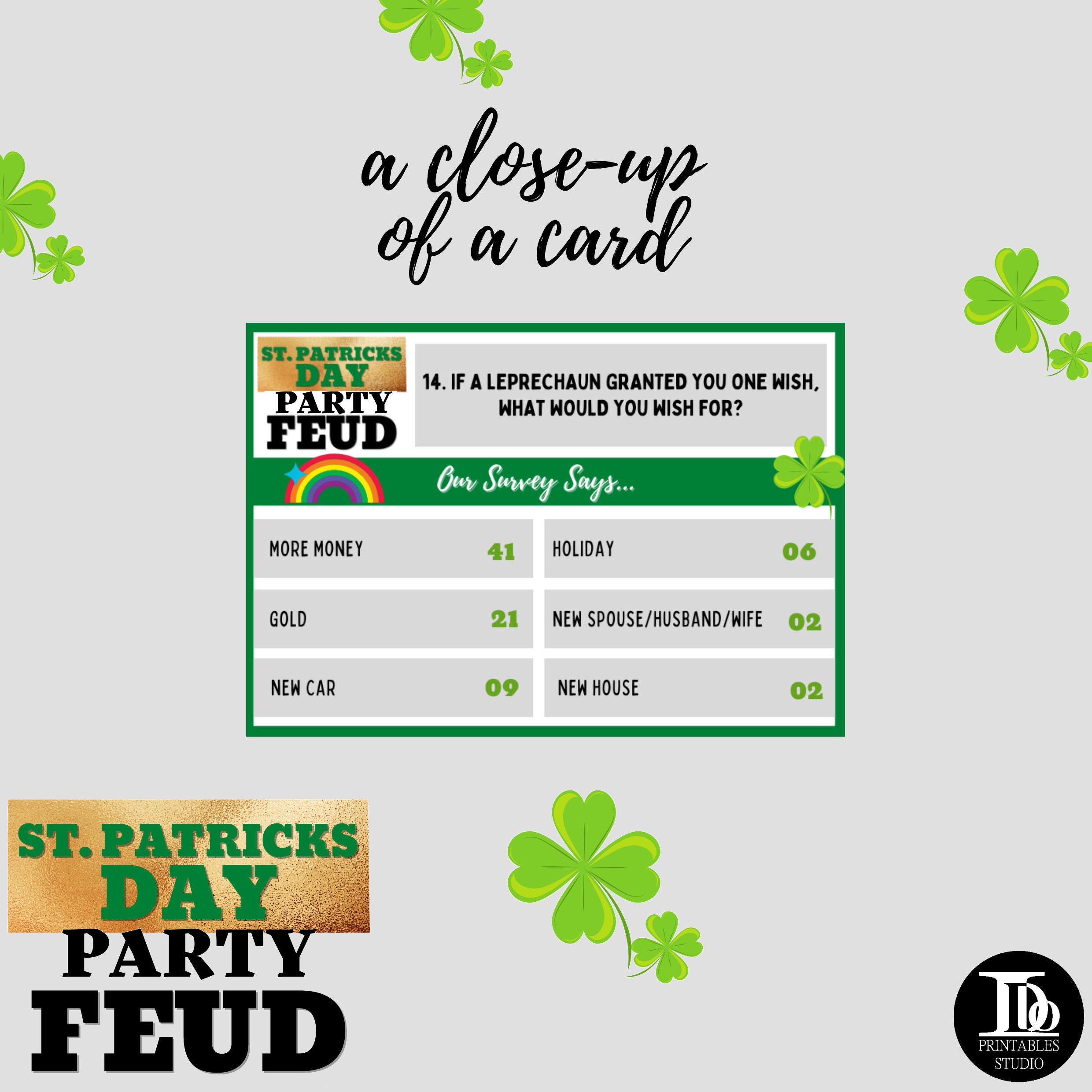 St. Patrick's Day Friendly Feud Game/ Family Games / Family Friendly ...