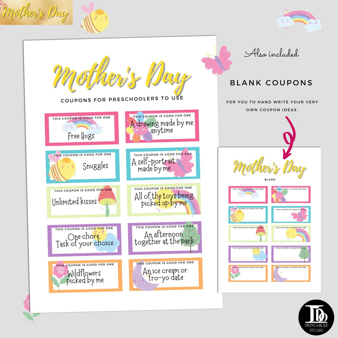 Printable Mother's Day Coupons / Gift for Mom / Instant | Etsy