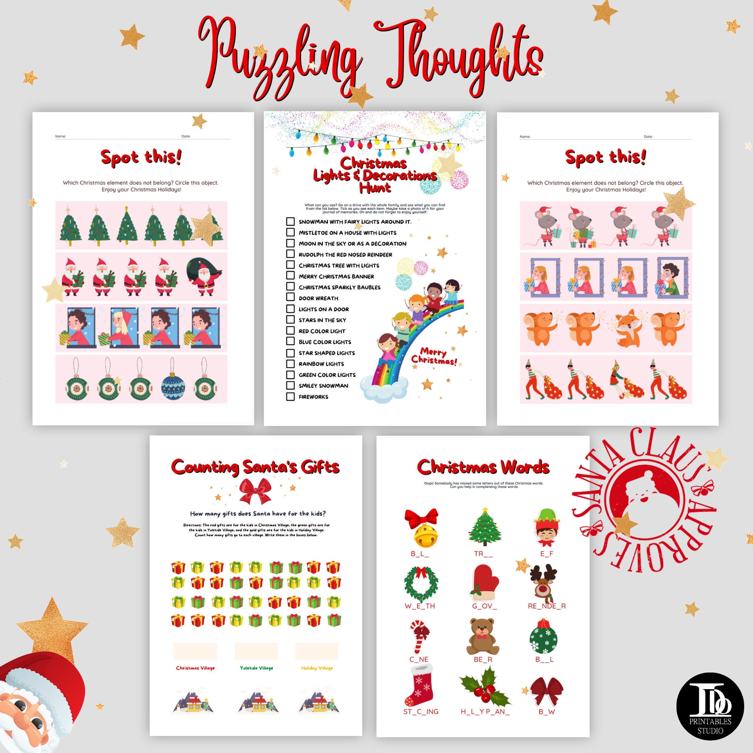 Santa's Activity Bundle Printable Christmas Activity - Etsy