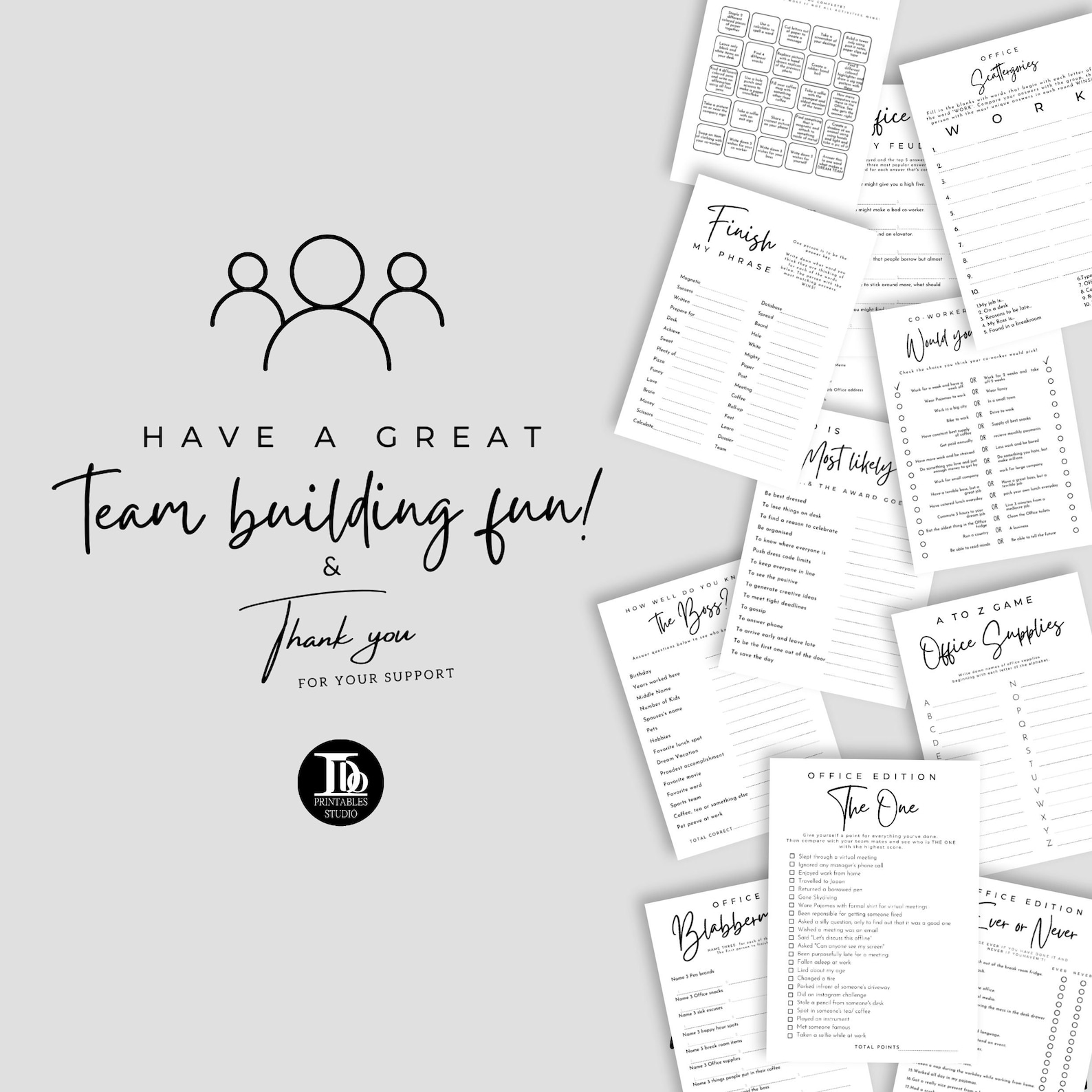 Office Party Games Bundle | Printable Team Building Icebreaker Games ...