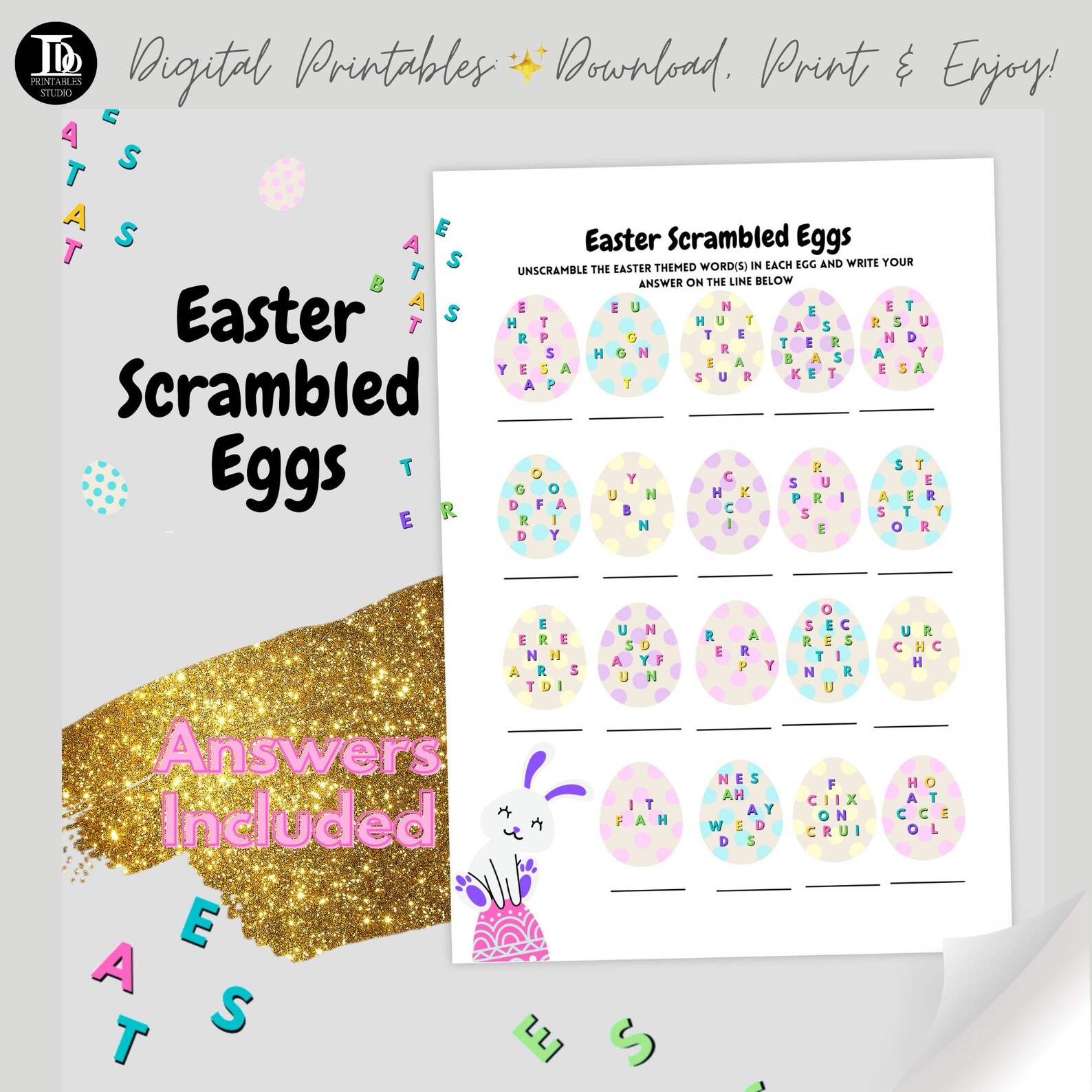 Easter Games / Easter Party Game/ Easter Word Scramble/ Easter Church ...