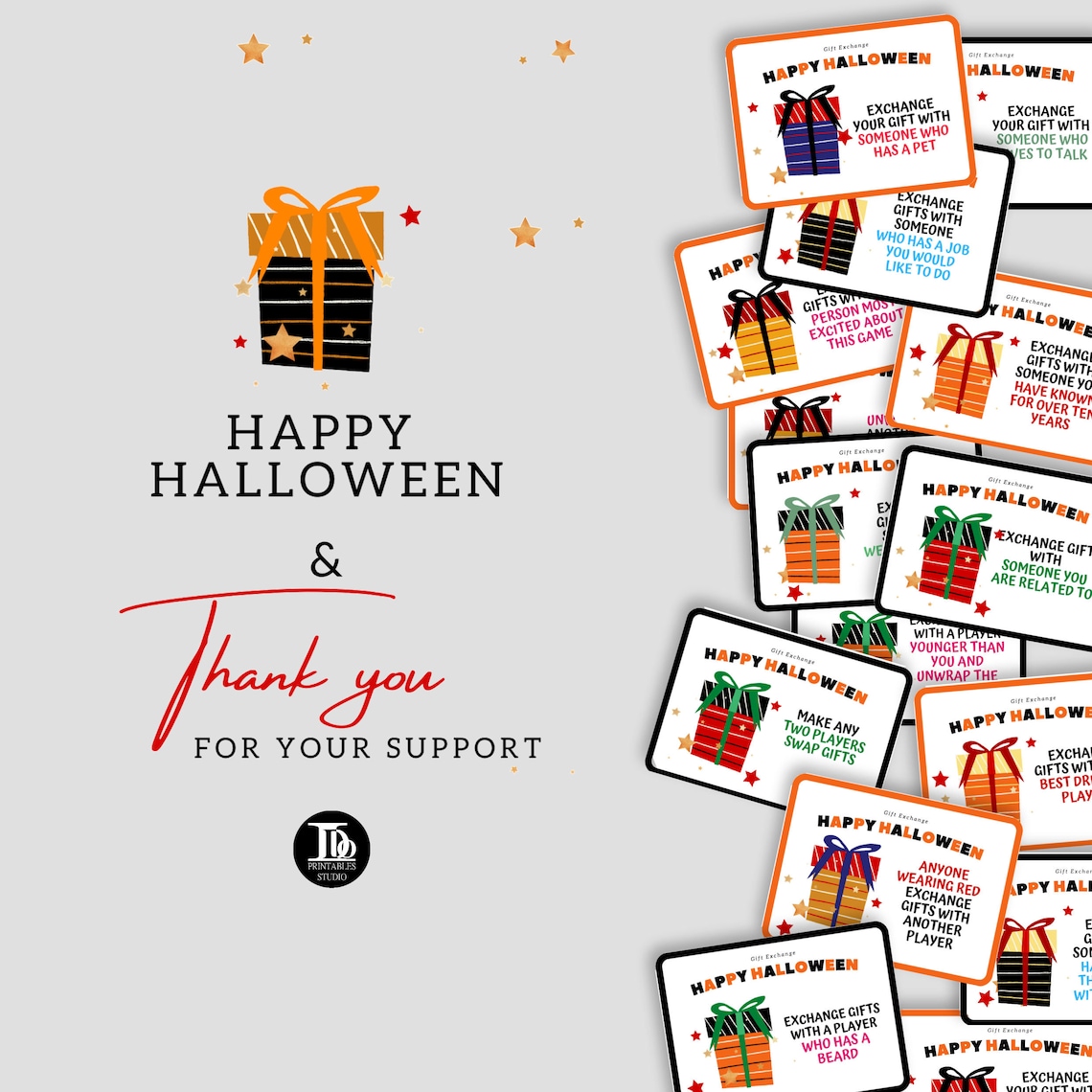 Halloween Gift Exchange Game Yankee Swap White Elephant Gift Exchange ...