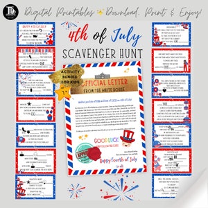 Fourth of July Scavenger Hunt Bundle / Scavenger Hunt Clues / Treasure ...