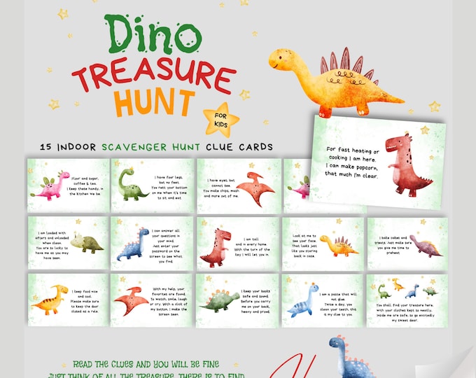 Dinosaur Scavenger Hunt, Dinosaur Printable, Scavenger Hunt for Kids ...