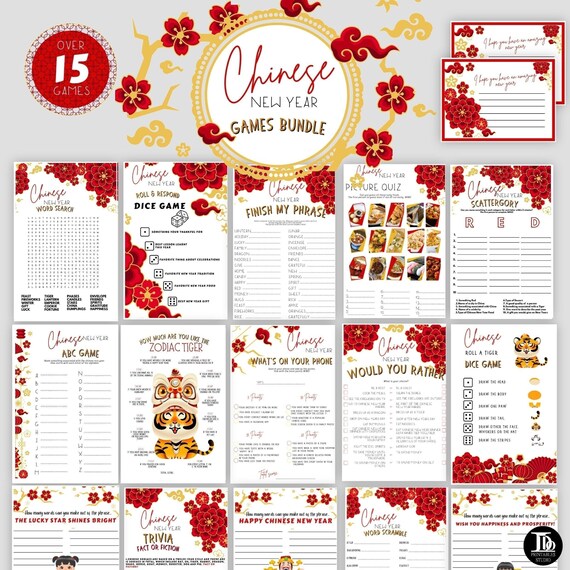 Chinese New Year Games Bundle Family Friendly Trivia - Etsy