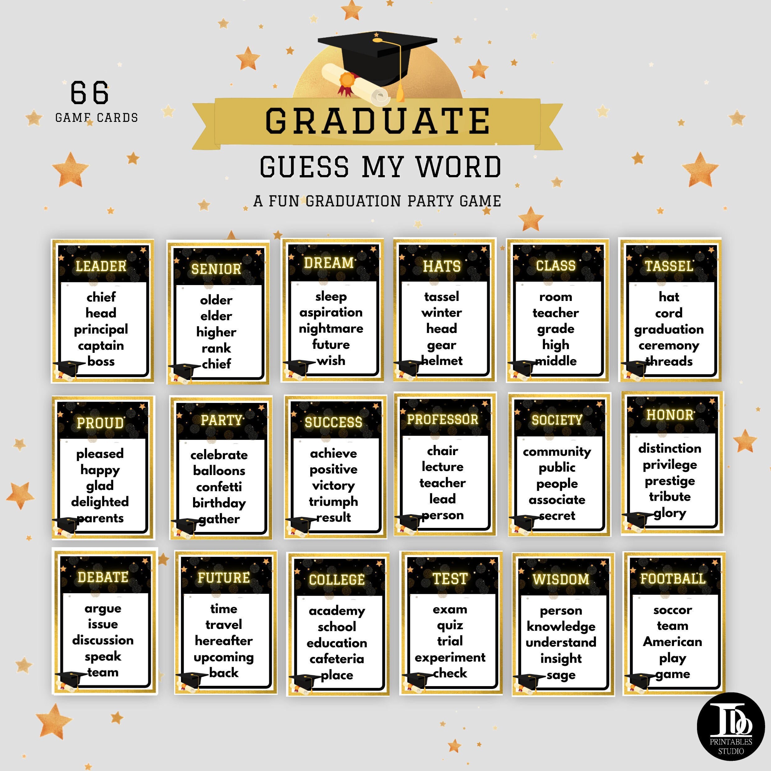 Graduation Word Game Graduation Party Game Fun Printable - Etsy
