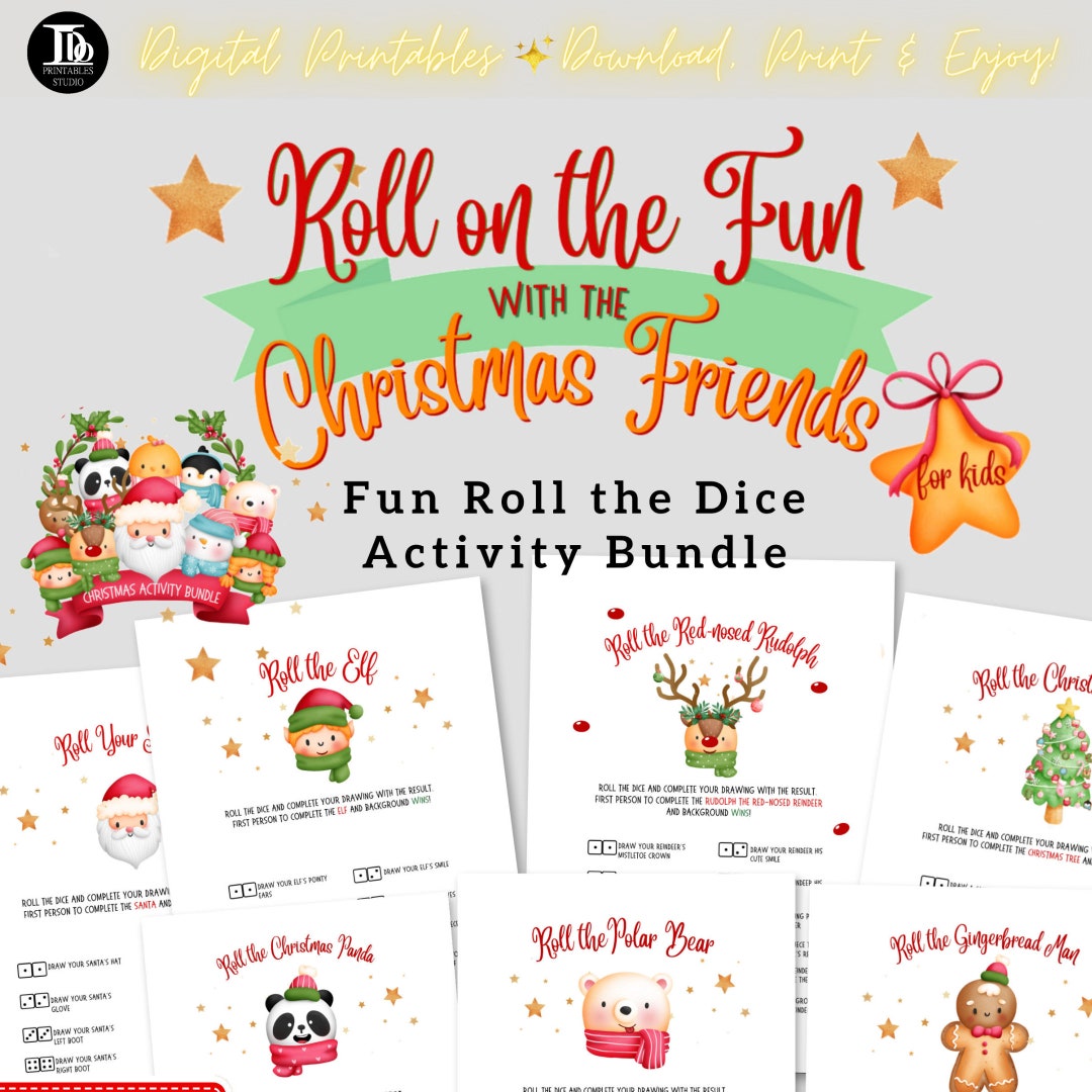 Roll the Dice Christmas Activity Bundle for Kids | Kids Christmas Games ...