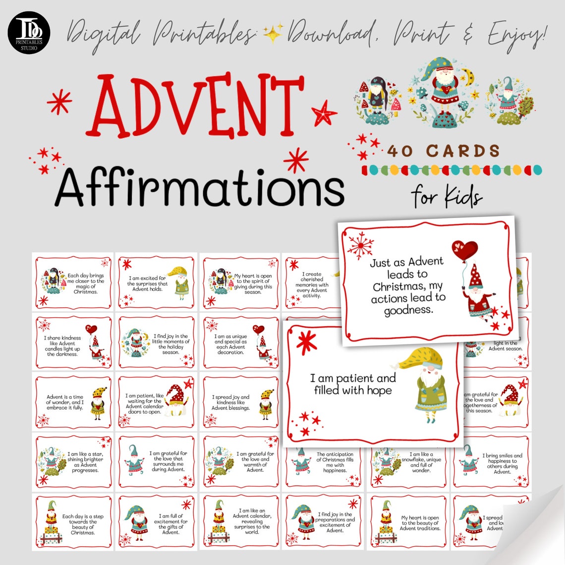 Advent Affirmations for Kids | Christmas Countdown Advent Calendar ...
