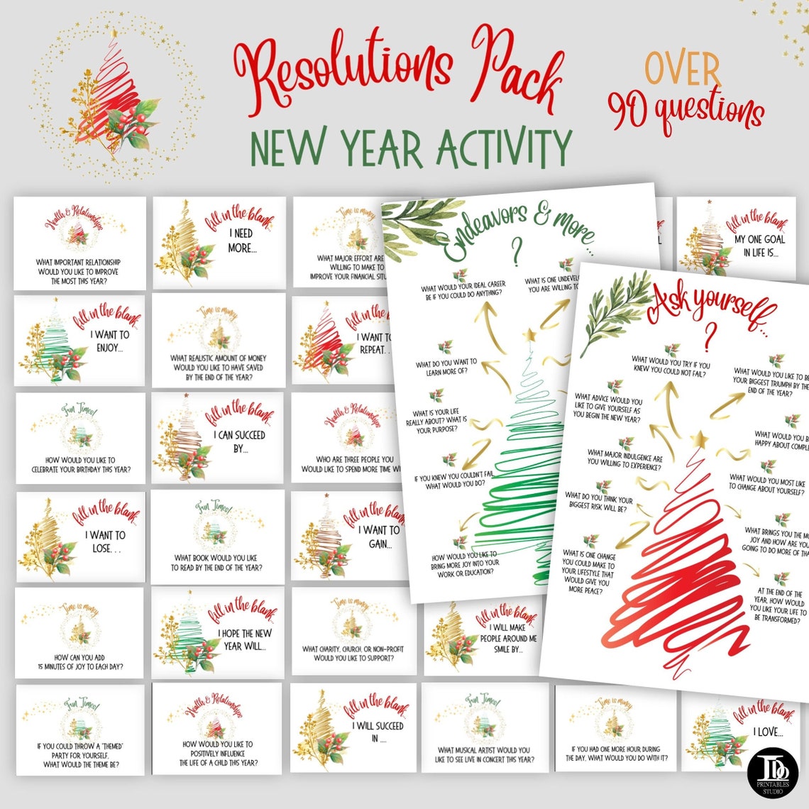 New Year's Resolutions Activity Pack Journal Prompt - Etsy