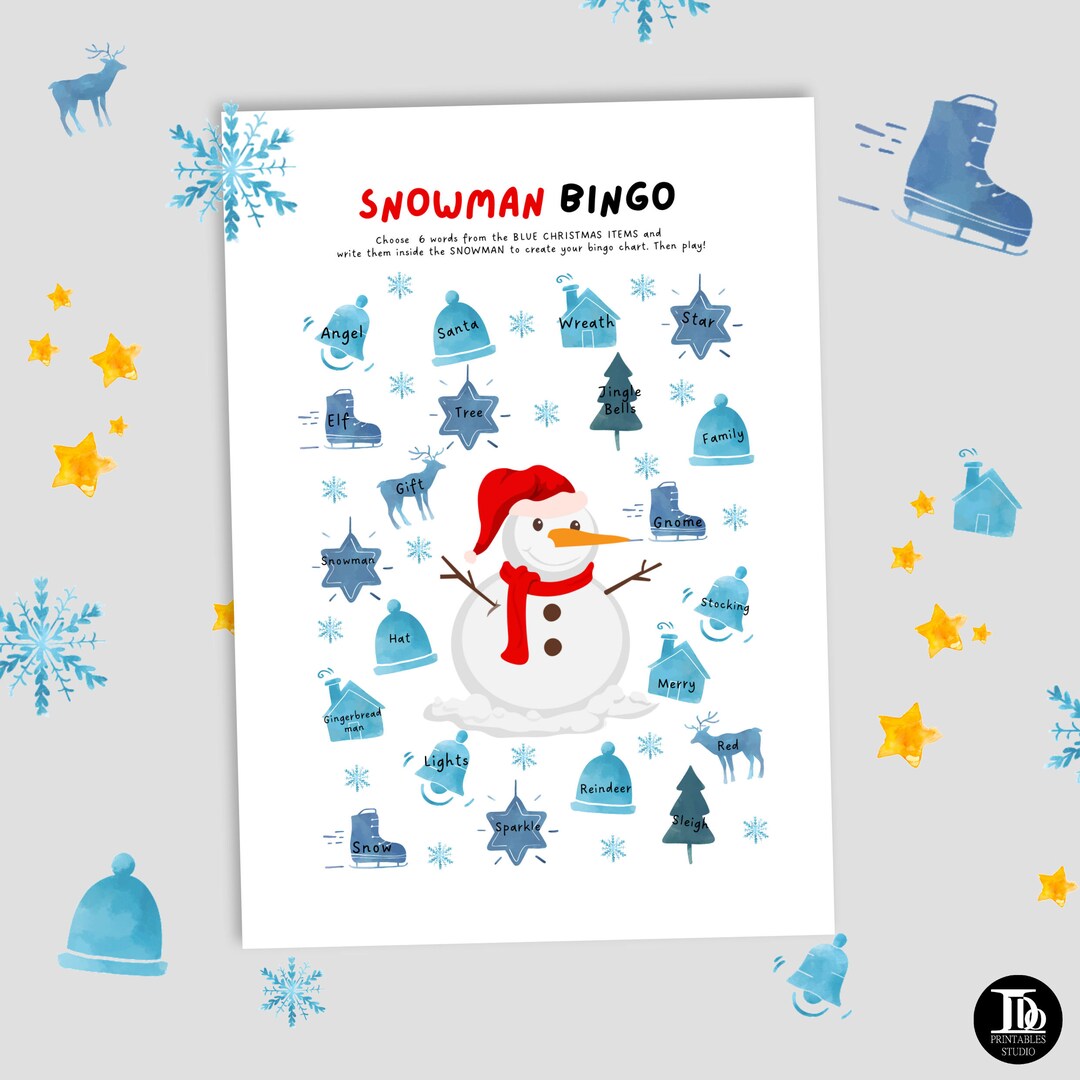 Snowman Bingo for Kids | Christmas Bingo | Holiday Games | December ...