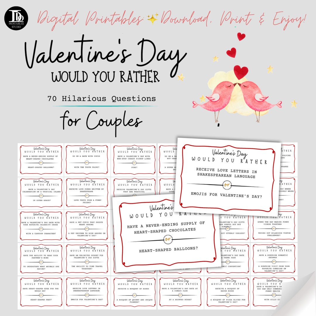 Valentine's Day Would You Rather Hilarious Questions for Couples ...