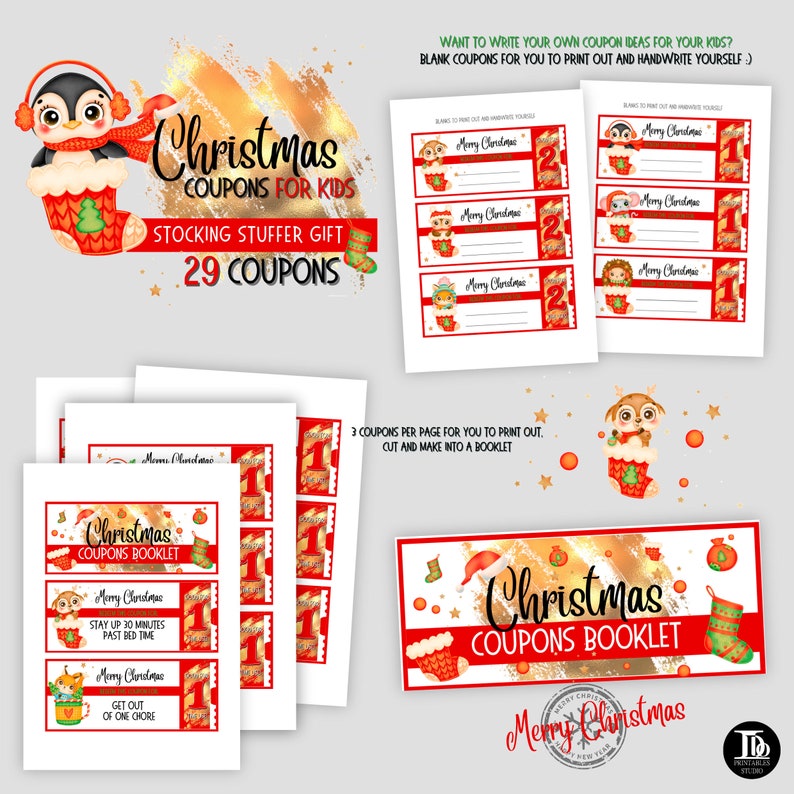 29 Christmas Coupons for Kids | Stocking Stuffer Gift | Homemade ...