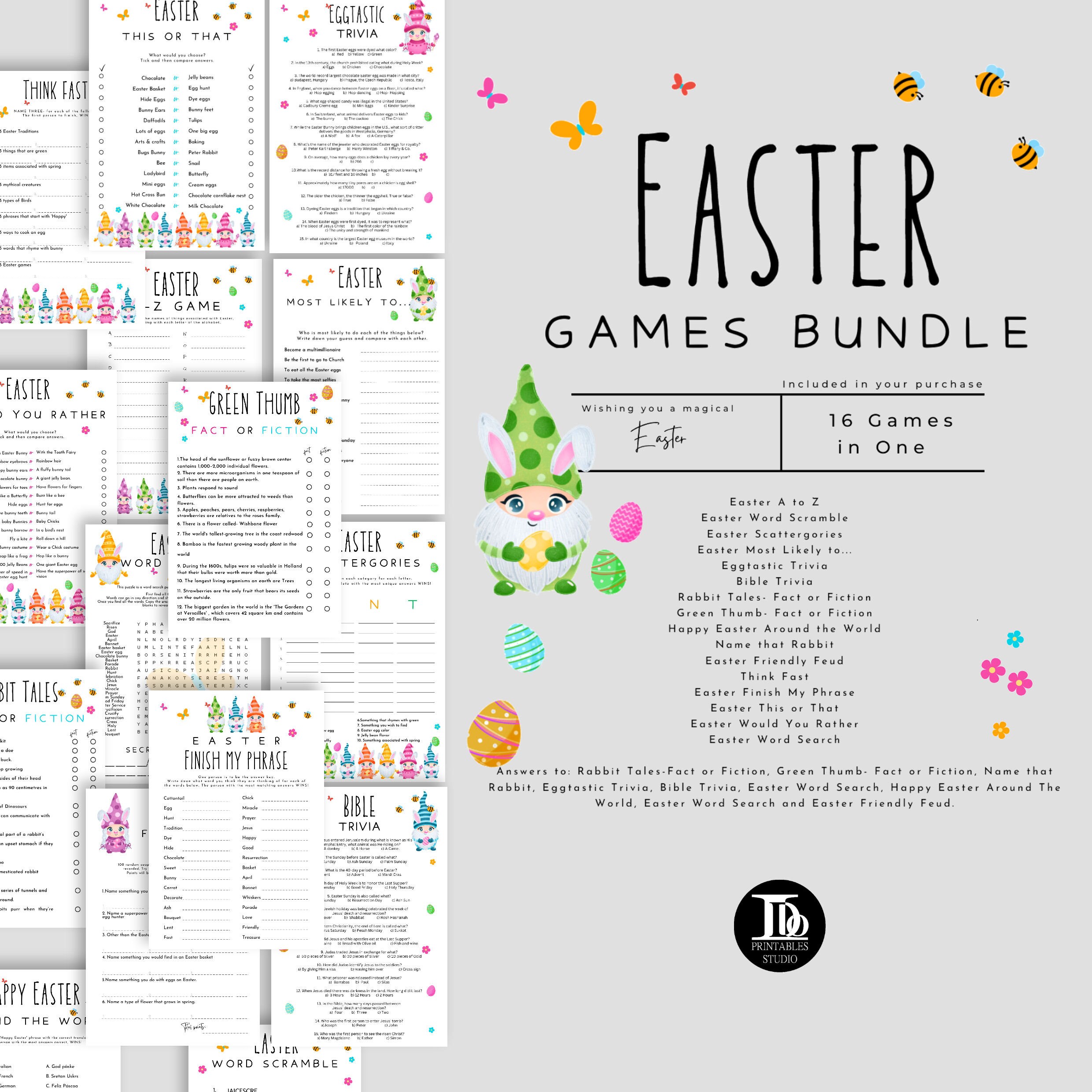 Easter Games and Activities Bundle | Printable Family Friendly Games ...