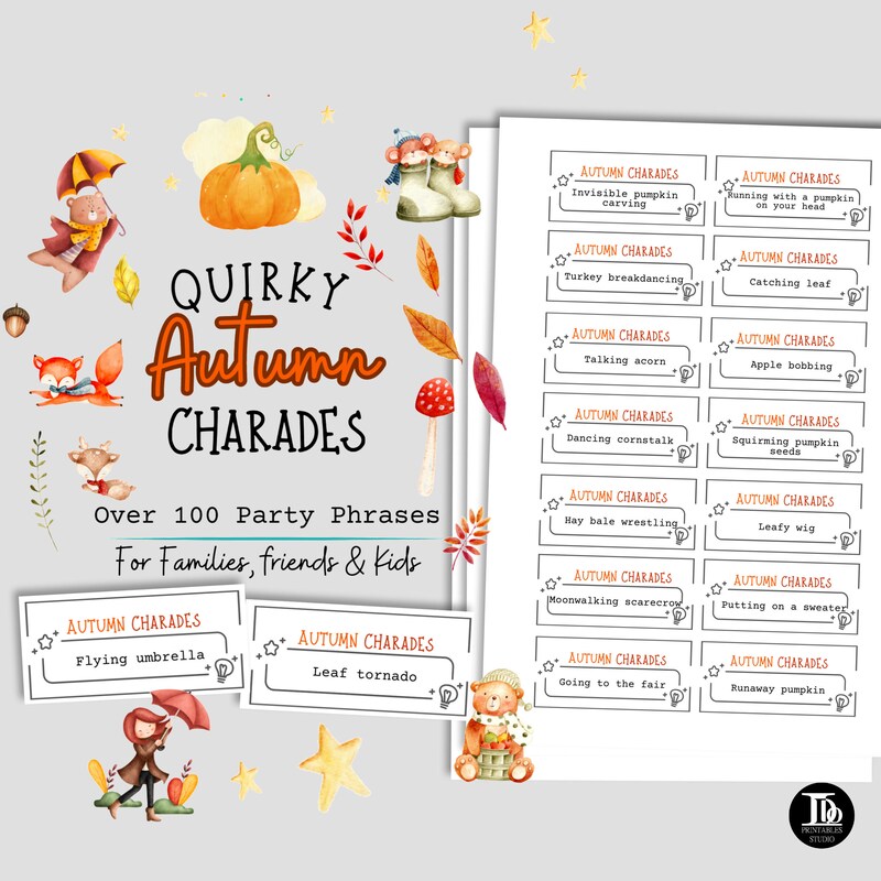 Autumn Games Printable - Etsy