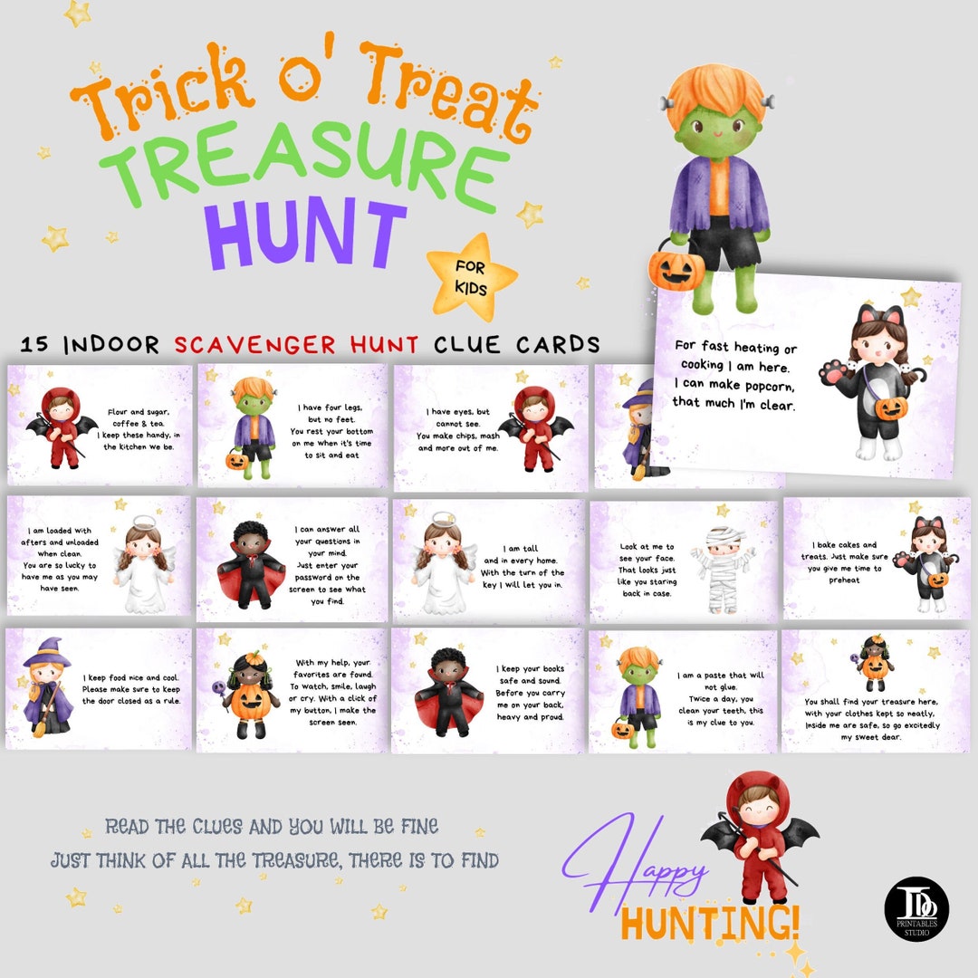 Trick or Treat Treasure Hunt for Kids Indoor Halloween - Etsy