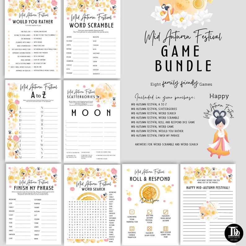 Mid Autumn Festival Games Bundle | Moon Festival Activity Sheets ...
