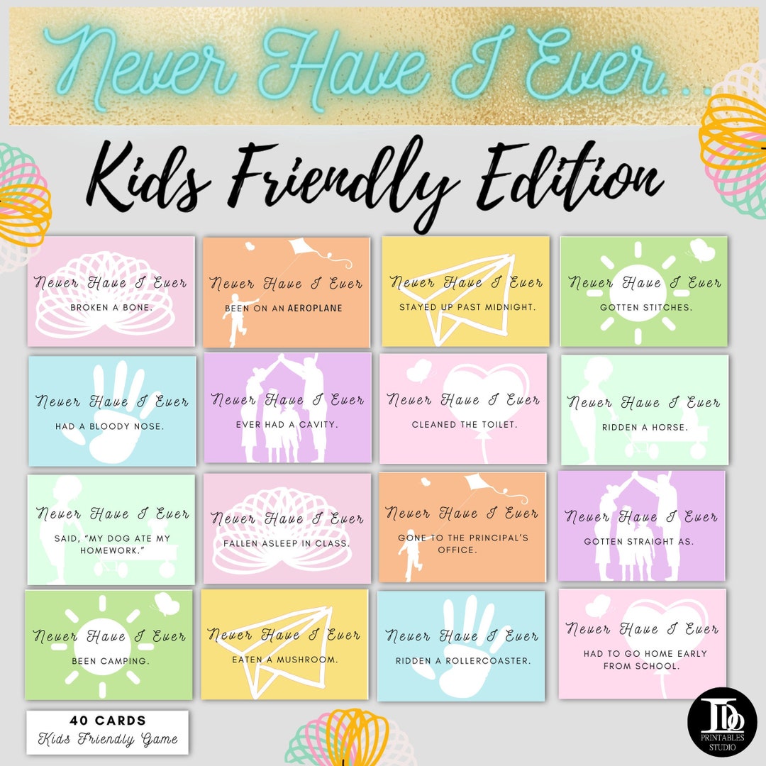 Kids Friendly Edition Never Have I Ever / Kids Activity / - Etsy