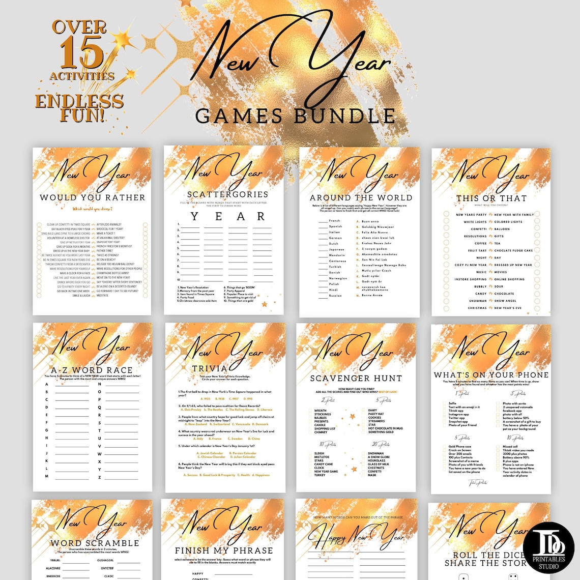 Mega New Year's Eve Party Games Bundle Holiday Printable | Etsy