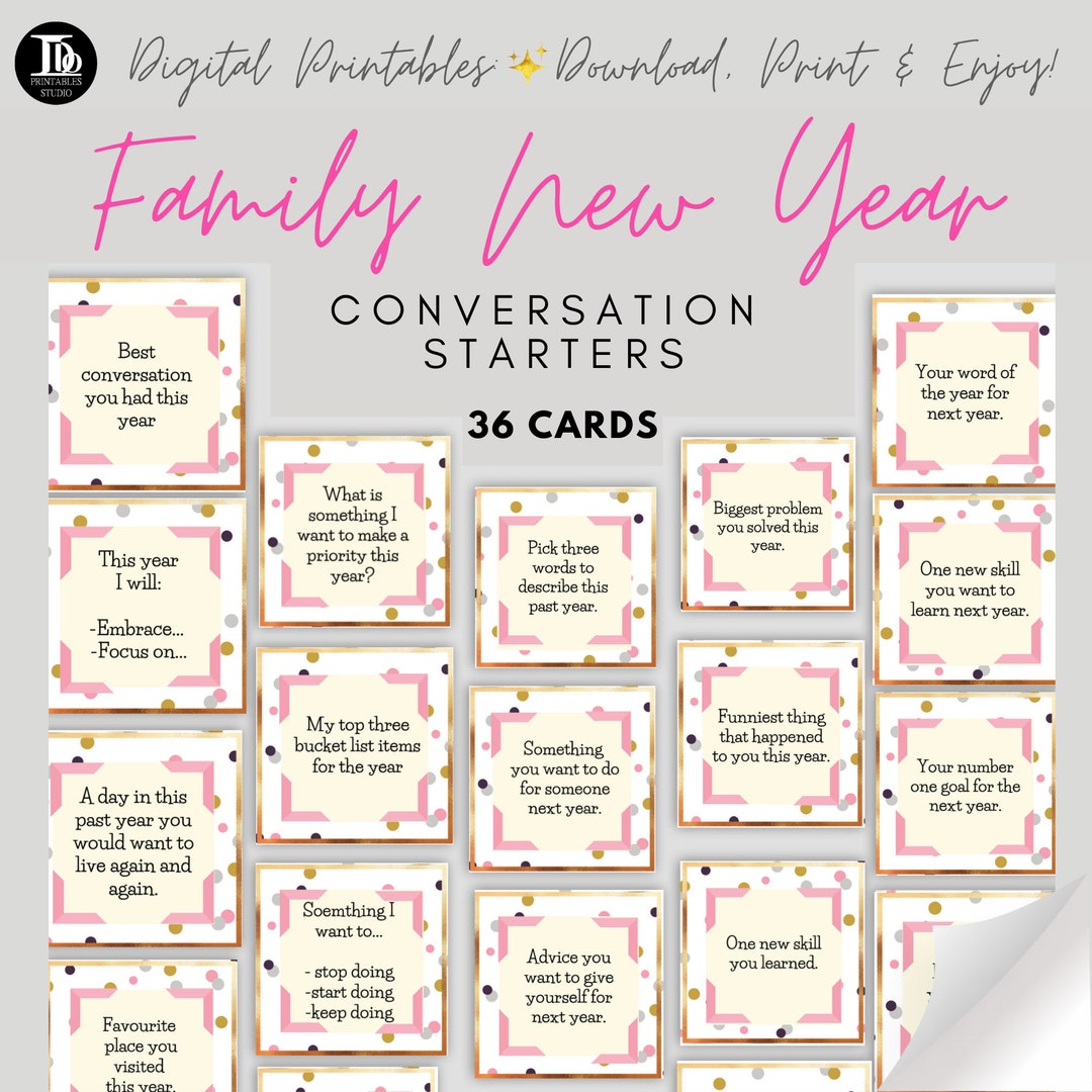 New Year Conversation Starters / New Year Printable / New Year Games ...