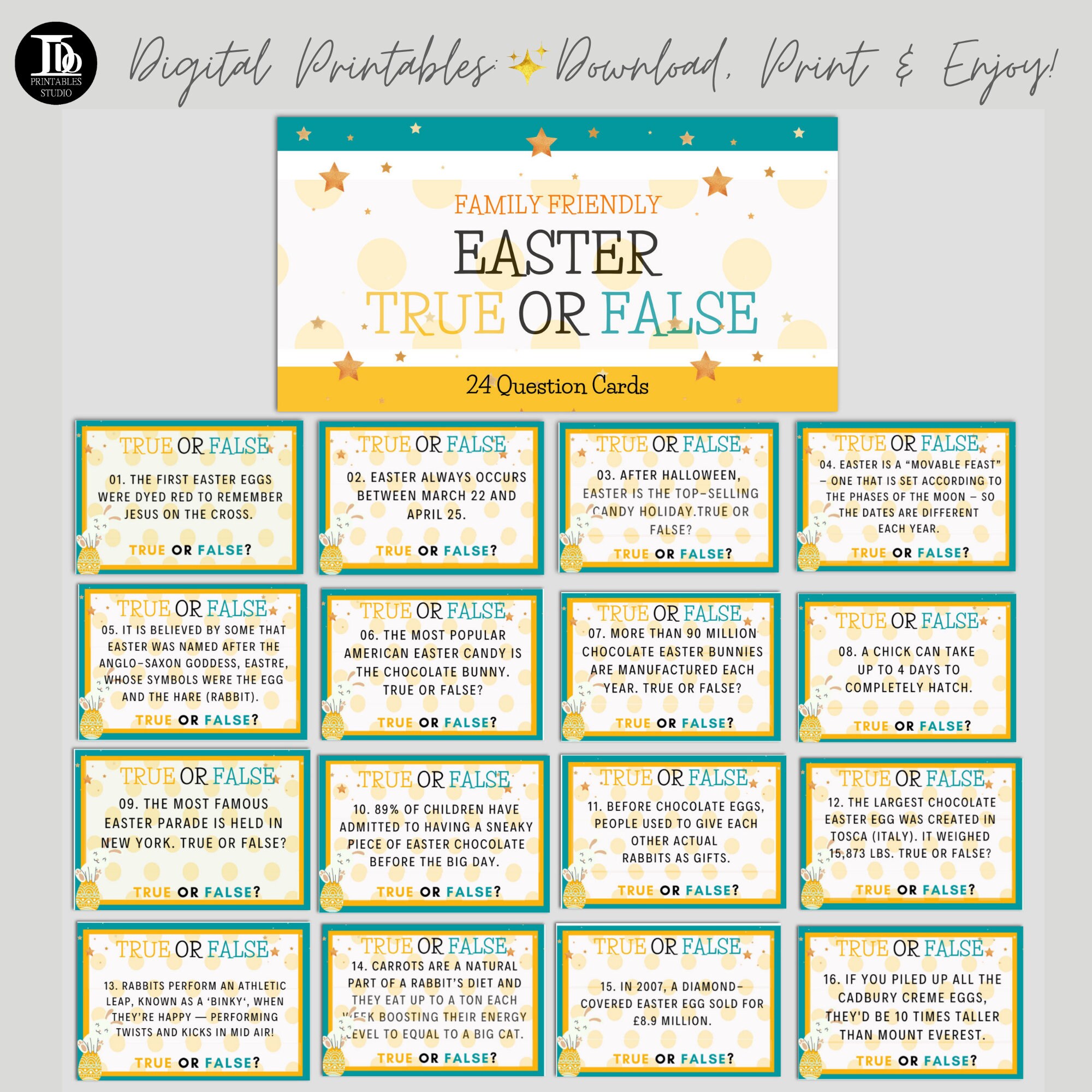 Easter Family Trivia / True or False Game/ Easter Quiz / Easter Family ...
