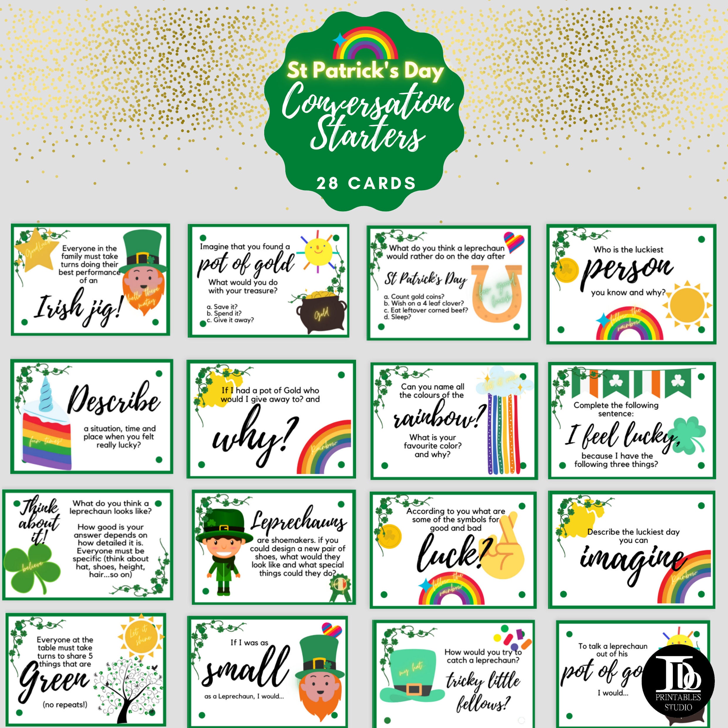 St Patrick's Day Conversation Cards / St Patrick's Day - Etsy